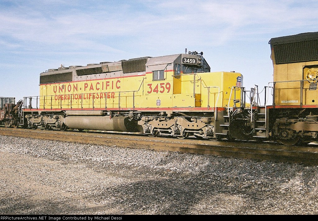 UP OLS SD-40-2 # 3459 is last out in this eastbound consist at Mesa Rd.